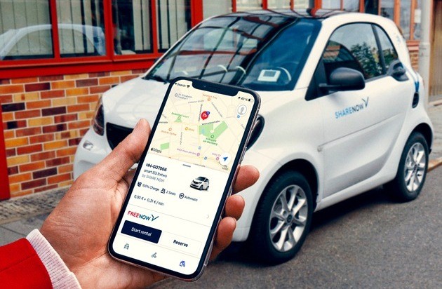 FREE NOW integriert Carsharing von SHARE NOW in seine App